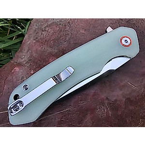 TACTICAL GEARZ Pocket Knife for EDC! G10 Handle! Razor Sharp D2 Steel Blade! Includes Sheath (Naos Ice)