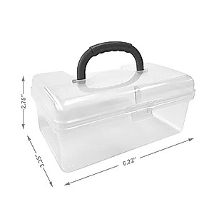 MagDurnus Gray Empty First Aid Storage Box, Multipurpose Tackle Box, Plastic Sewing Box, Crafts Supplies Organizer Case with Handle (pb01)