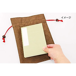 Eyashi Craft Made in Japan Goshi Stamp Book Holder Drawstring Bag 7.5 x 10.6 inches (19 x 27 cm), Cherry Blossom White