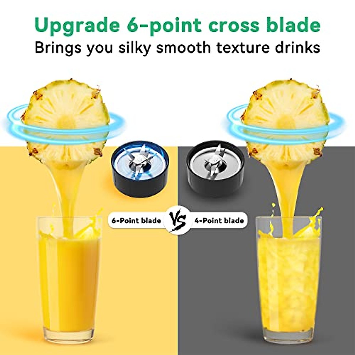 Bullet Blender Smoothie Maker 900W with To-Go Cups, Smoothie Blender, Upgrade 6-Point Blade, Smoothie Blender, Shake Blender Combo for Frozen Drink