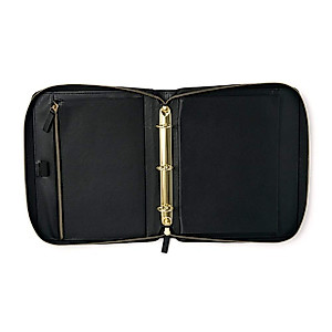 russell+hazel Soft Vegan Leather Mini Binder Black 8.5” x 10”, 55750