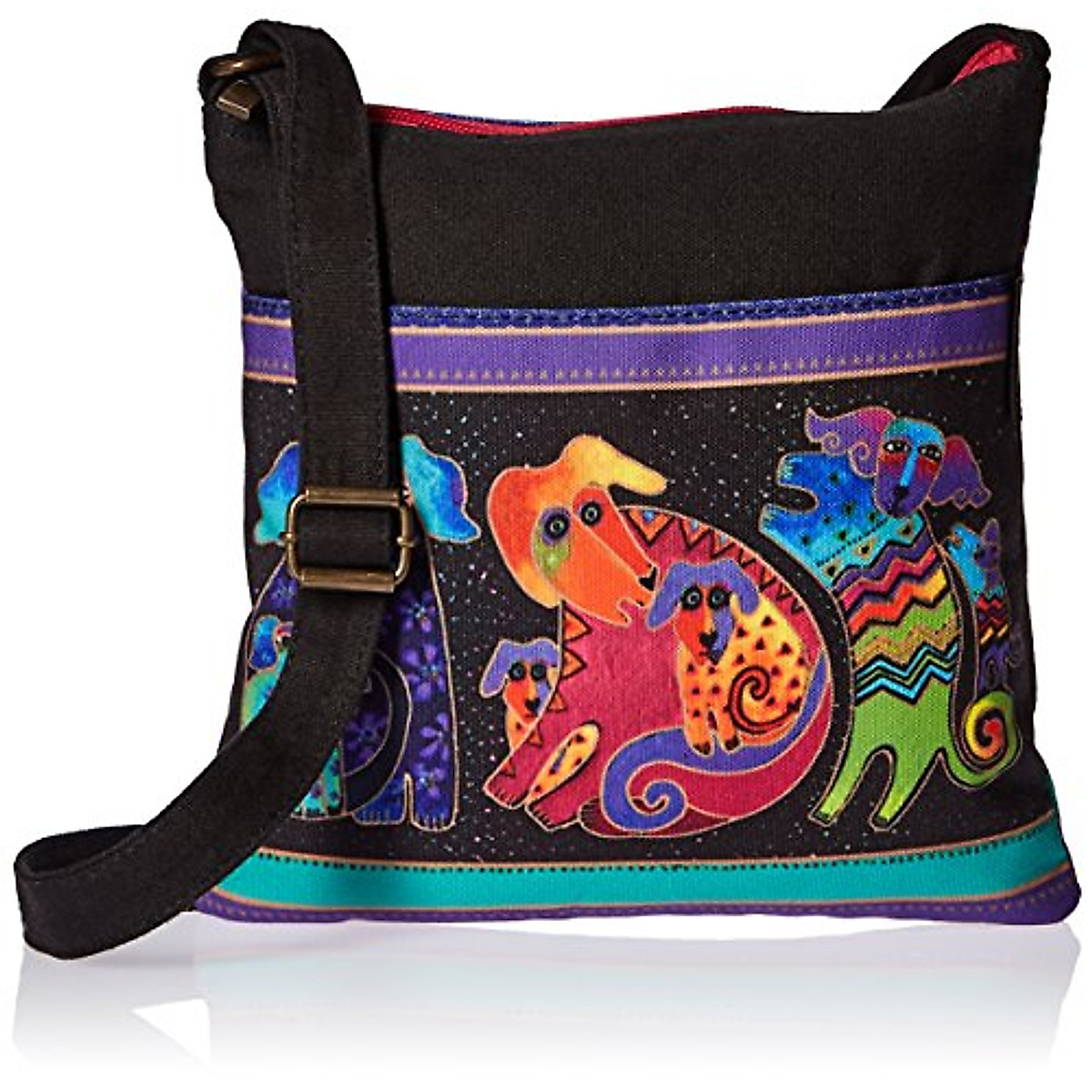 Laurel Burch 87932 Artistic Totes Crossbody 10"X10", Dogs & Doggies