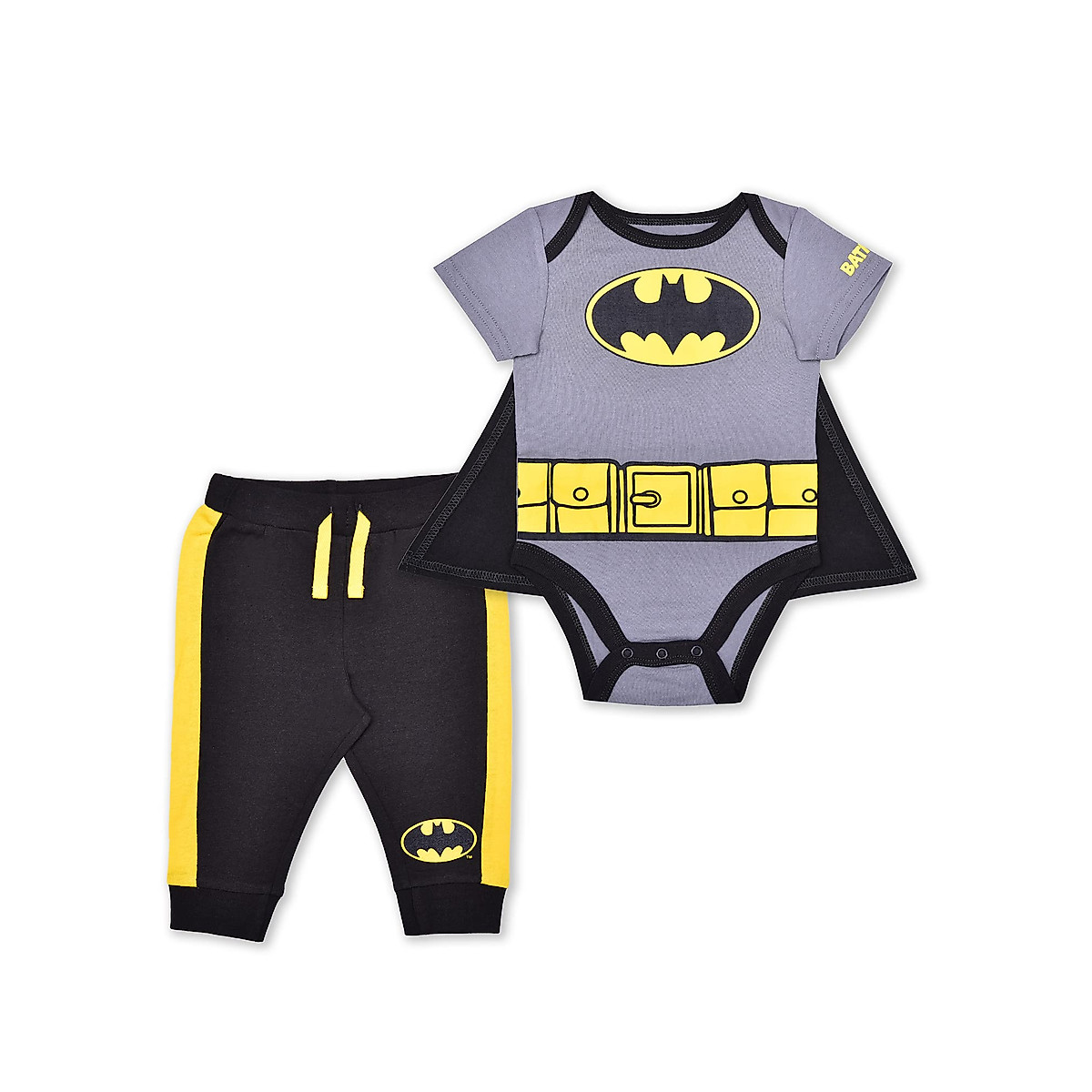 Warner Bros. The Flash, Superman, and Batman Baby Boys Short Sleeve Bodysuit and Pants Set for Newborns and Infants