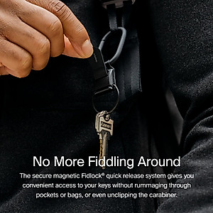 Orbitkey Clip v2 | Secure Magnetic Fidlock Quick Release system, Sleek Design, Stainless Steel Surface | (All Black)