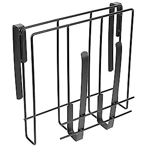 Luxshiny Under Cabinet Cutting Board Rack Stainless Steel Pot Lid Chopping Board Hanging Rack Pan Cover Holder Kitchen Storage Shelf Cabinet Organizer for Kitchen Black