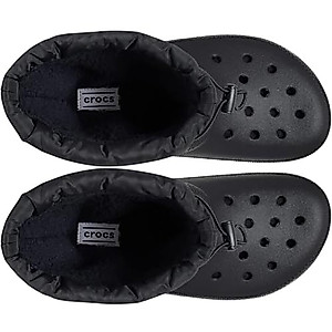 Crocs Unisex Classic Lined Neo Puff Fuzzy Winter Boots Snow Black, Numeric_9 US Women