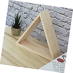 Cabilock 3pcs Room for Home Simple Pinewood Living Hollowed Shape Wall Daily Triangle Rack Bedroom Storage Hand-Made Dispaly Wooden Tool Shelf Use Decoration Hanging Display