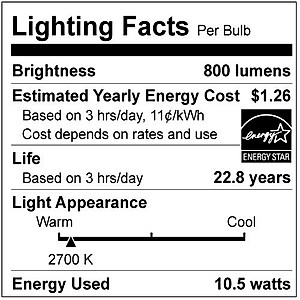 Sunlite LED BR30 Recessed Light Bulb, 10.5 Watt (65w Equivalent), 800 Lumens, Medium E26 Base, Dimmable Flood, UL Listed, 2700K Soft White, 1 Count