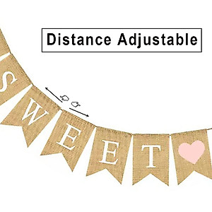 Baby Shower Banner Burlap Rustic Girl Baby Shower Decorations, Sweet Baby Girl Sign Garland for Girl Shower Decoration