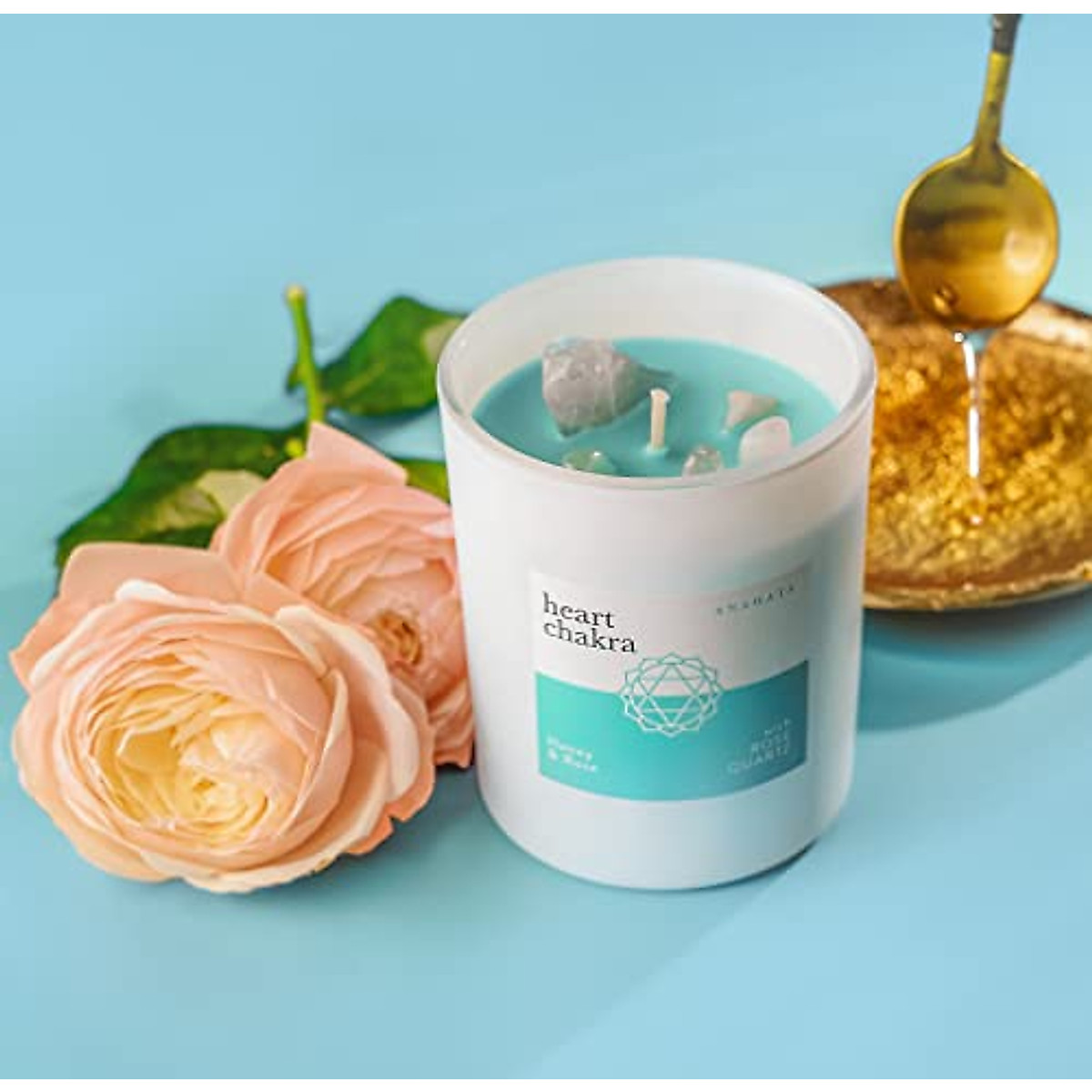 Chakra Abundance Candle Box Set of 3 with Crystals Inside | for Aromatherapy, Meditation, Yoga, Reiki and Mindfulness | Gift Box Candles…