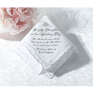 Lillian Rose mens Lillian Rose Daughter Verse Wedding Gift Keepsake Hankie, Multi-colour, One Size US, 6.5"