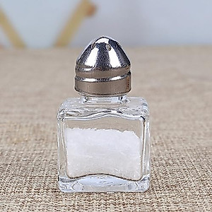 Glass Containers with Lids Small Salt and Pepper Shakers, Mini Glass Seasoning Jars Glass Cube Body Shakers for Wedding, Party, Restaurant, Beach Vacation Home Kitchen Supplies