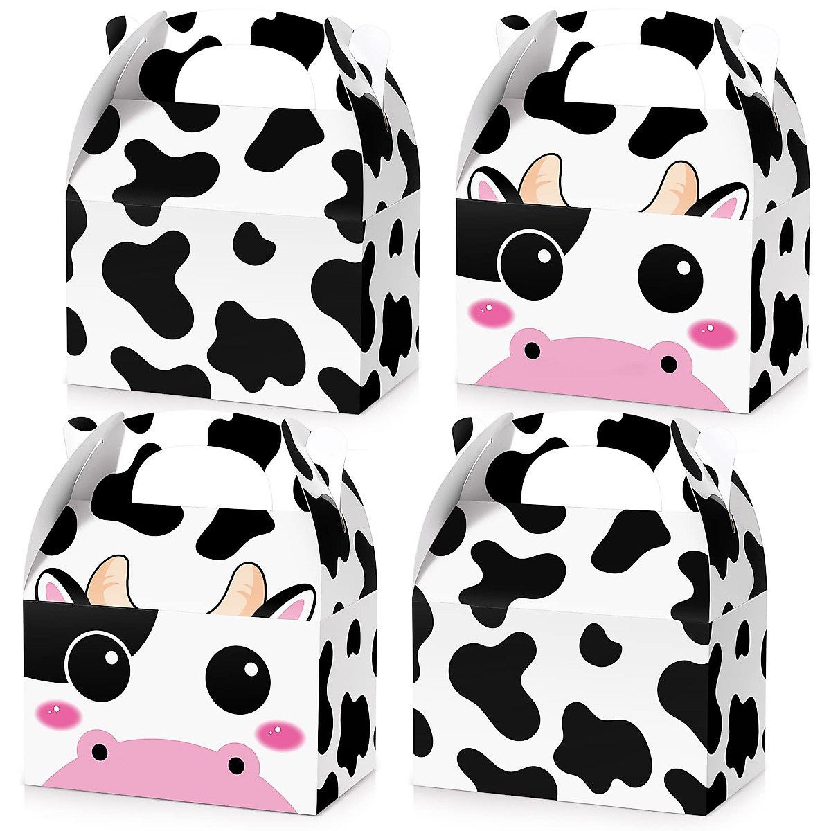 24 Pack Cow Party Treat Boxes Cow Party Goodie Candy Treat Boxes Reusable Birthday Party Favor Boxes for Farm Animals Theme Party Supplies Decoration
