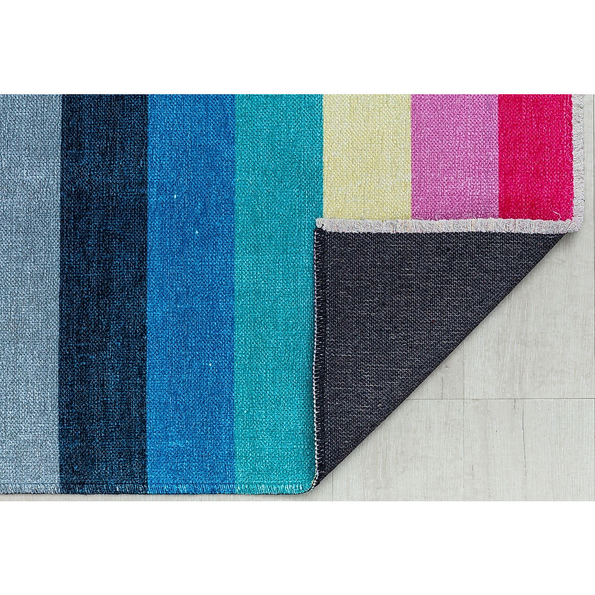 Rugs America Elizabeth Sutton Collection MI15A Flying Colors Stripe Mordern Multicolor Non-Shedding Living Room Bedroom Dining Home Office Area Rug, 5'3" x 7'0"