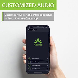 Avantree Ace Bluetooth 5.2 True Wireless Earbuds with aptX Adaptive Audio, App Function, Noise Isolating, 4 Clear Voice Capture Microphones, Volume Control, 36H Earphones, Secure Fit Earfin