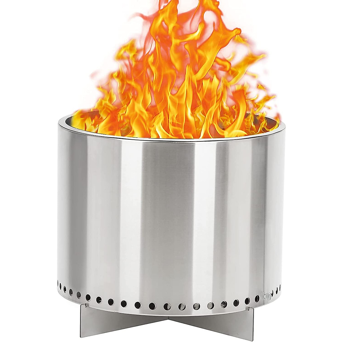 16.5" Smokeless Fire Pit with Air Switch, Wood Burning Portable Stainless Steel Outdoor Firepit with Removable Stand and Ash Pan, Ideal for Camping for Backyard Patio and Picnic, H: 11.5 in, 13.22 lbs