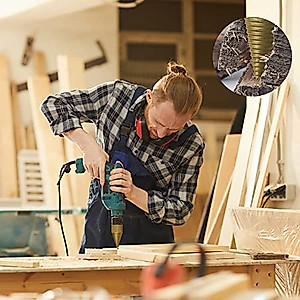 MageeLeigh Firewood Drill Bit Set,Removable Firewood Log Splitter Drill Bit,Heavy Duty Drill Screw Cone Driver for Hand Drill with 3 Handle(Hex+Square+Round), 32mm