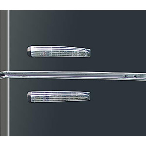 RCA RFR1055-BLACK, Retro 2 Door Apartment Size Refrigerator with Freezer, 10, Black, cu ft