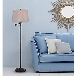 Kenroy Home 32215CBZ Riverside Swing Arm Floor Lamp with Copper Bronze Finish, Classic Style, 59" Height, 24" Width, 18.625" Depth