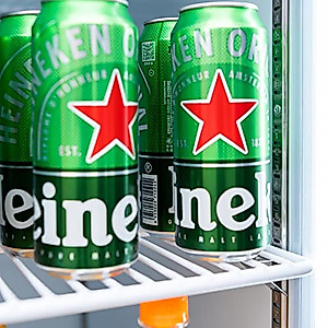 DHPM 51" 2 Sliding Glass Reach in Refrigerator Swing, Door Upright Display Beverage Cooler Merchandiser, Antique White