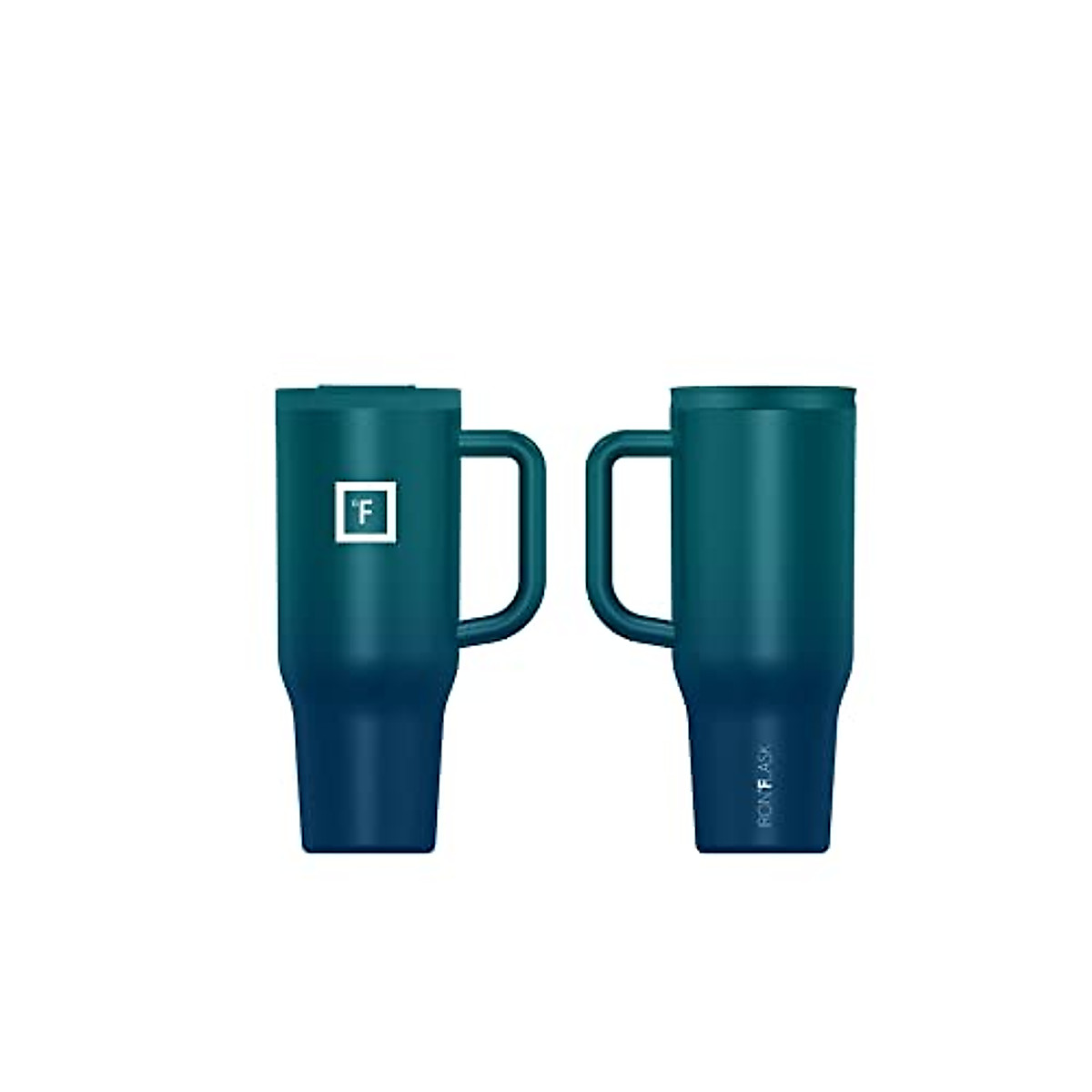 IRON °FLASK Co-Pilot 40 oz Insulated Tumbler with Straw & Flip Cap Lids - Cup Holder Bottle for Hot or Cold Drink - Leak-Proof, Double Walled - Water, Coffee Portable Travel Mug - Dark Night