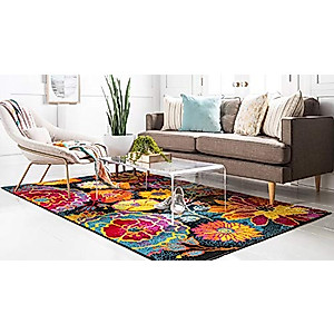 Unique Loom Lyon Collection Area Rug - Kennedy (8' x 10' Rectangle, Black/ Green)