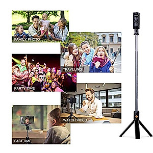 HEHUI Selfie Stick Tripod Stand Holder Extendable with Bluetooth Remote Compatible with Samsung Galaxy S7/7 Plus /S8/8 plus/S9/9 Plus iOS and Android Cellphone/Phone X/Phone 8/8 Plus