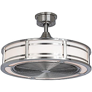 Home Decorators Collection Brette II 23 in. LED Indoor/Outdoor Brushed Nickel Ceiling Fan with Light and Remote Control