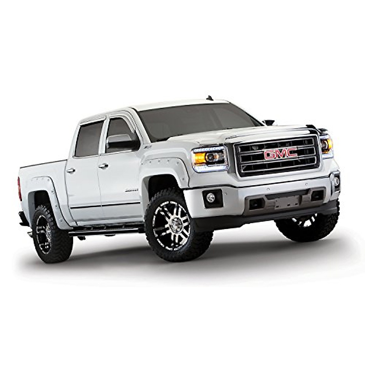 Bushwacker Boss Pocket/Rivet Style Front & Rear Fender Flares | 4-Piece Set, Black, Smooth Finish | 40958-02 | Fits 2014-2015 GMC Sierra 1500 Fleetside