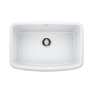 Valea 27 in. Single Bowl Kitchen Sink, White