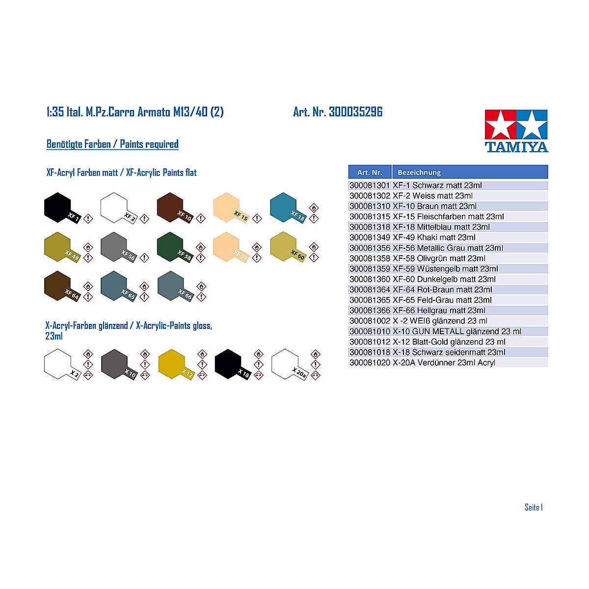 Tamiya Italian Carro Armato M13/40