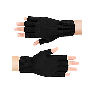 SATINIOR 2 Pair Unisex Half Finger Gloves