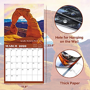 2023 Wall Calendar - 12 Monthly Wall Calendar Jan. 2023 - Dec. 2023, 12" x 24" (Open), 2023 Calendar Unruled Blocks(1.5" x 1.4") + Thick Glossy Paper - Bryce Canyon