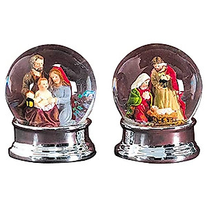 Dicksons Holy Family Christmas Nativity Snow Globes 2 Assorted, 12 Pack