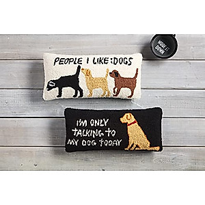 Mud Pie Dog Hook Wool Pillow, 8" x 18", People