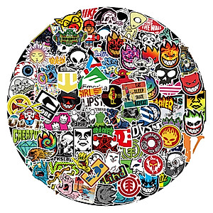 100 PCS Vinyl Random Skateboard Cool Stickers no Repeat Stickers Notebook Stickers Guitar Trolley case Stickers Waterproof car Graffiti Stickers The Teen Boys and Girls