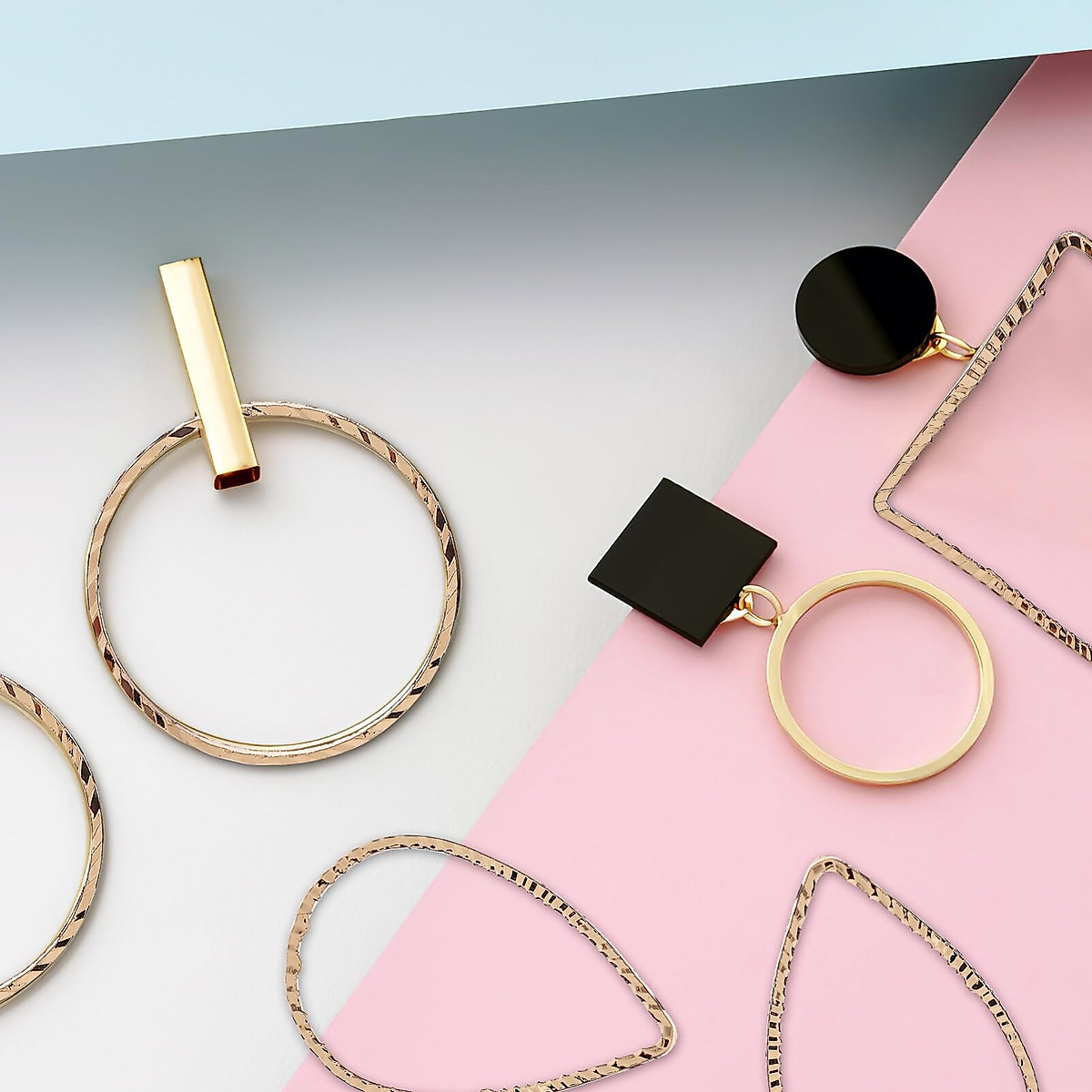 VILLCASE 30pcs Geometric Figure Earring Hoops Earrings Findings Craft Earring Making Accessories