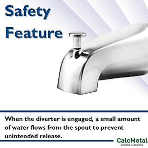 CalcMetal Top Diverter Tub Spout with 4 in 1 Adapter, Universal fit 1/2" Copper Slip, 1/2" Iron Pipe(Long and Short stub Out), and 3/4" Iron Pipe Connections, Easy Installation, Plated Chrome