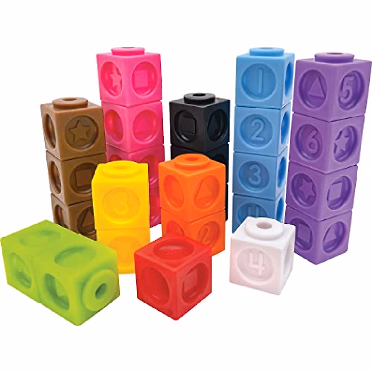 Teacher Created Resources Numbers and Shapes Connecting Cubes, Set of 100