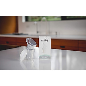 Motif Medical, Manual Silicone Breast Pump, 100% Food Grade Hand Breastmilk Pump for Breastfeeding Moms, Newborn Baby Essentials Clear