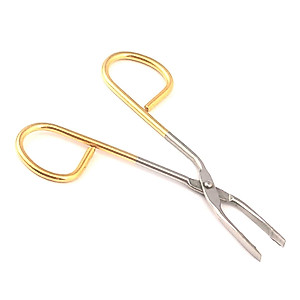 LAJA IMPORTS Stainless Steel 'Eyebrow Tweezer, Scissors Shaped Slant Tip Tweezer Clip, Set Of 2 - Gold & Silver