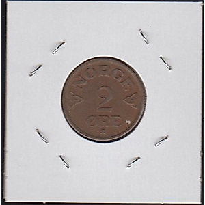 1955 Norway Crowned Monogram Two-Cent Choice Uncirculated