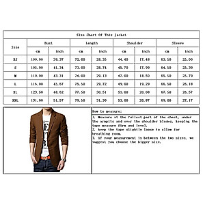 chouyatou Men's Slim 2-Button Single Breasted Cotton Lightweight Blazer Jacket Sport Coat (Large, Khaki)