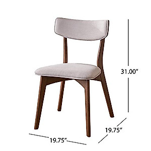 Christopher Knight Home Rachel Mid-Century Modern 7 Piece Dining Set with A-Frame Table, Light Beige + Walnut