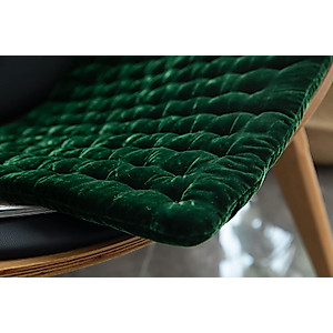 vctops Luxury Velvet Square Chair Pad Soft and Comfy Chair Cushion Tufted Indoor Seat Cushion Pillow Tatami (Dark Green,17"x17")