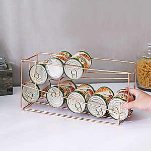MyGift Modern Copper Tone Metal Wire Countertop or Pantry Can Holder Organizer Storage Dispenser Rack