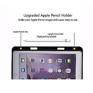 iPad 9th/8th/7th Generation Case (2021/2020/2019) iPad 10.2-Inch Case with Pencil Holder,Lightweight Flexible Shockproof, Full Body Boy Girl Cover for Apple iPad 9th 8th 7th Gen Hamster Golden Strawbe