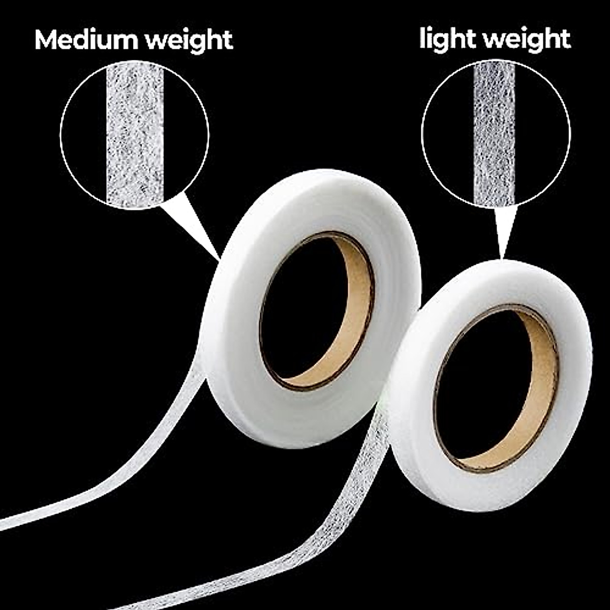 PLANTIONAL 2 Rolls Iron On Hem Tape: 2/5 Inch x 22 Yards Light Weight and Medium Weight Adhesive Web No Sewing Required Perfect for Bonding and Crafting Projects, White