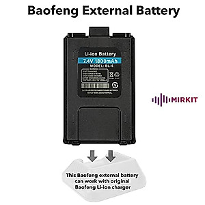 MIRKIT Baofeng Battery BL-5 7.4V 1800 mAh Big Capacity Li-ion for DM-5R UV-5R UV-5R Plus UV-5RE BF-F8HP UV-5R V2+ Plus UV-5RTP Series Two Way Radio Store