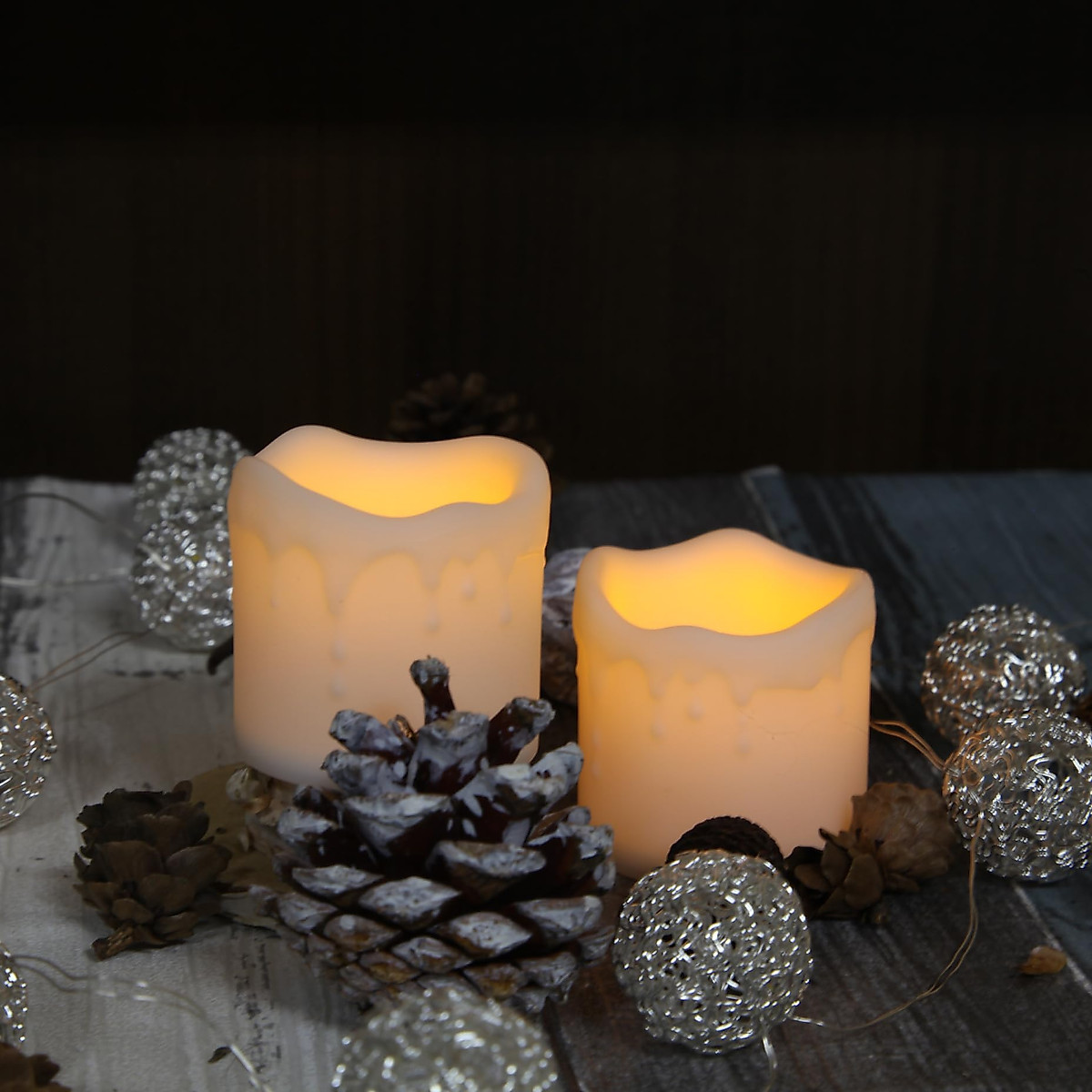 Furora LIGHTING Ivory Melting Style LED Votive Candles Pack of 12, Realistic Flickering Flame for Home and Party Décor, 2’’(W) x 2’’(H), Battery Operated